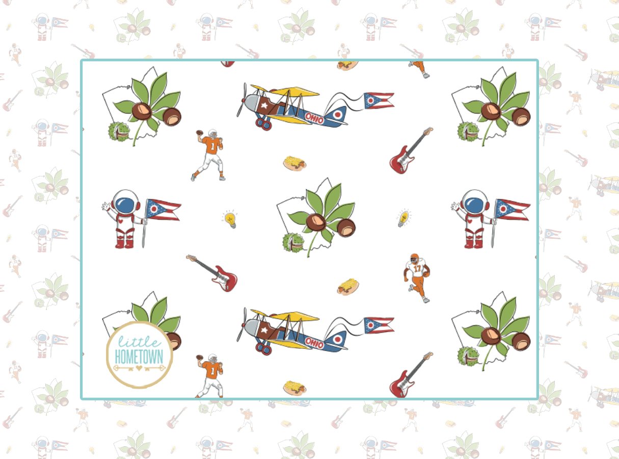 Ohio baby blanket swaddle burp bib cloth gift collection – Little Hometown