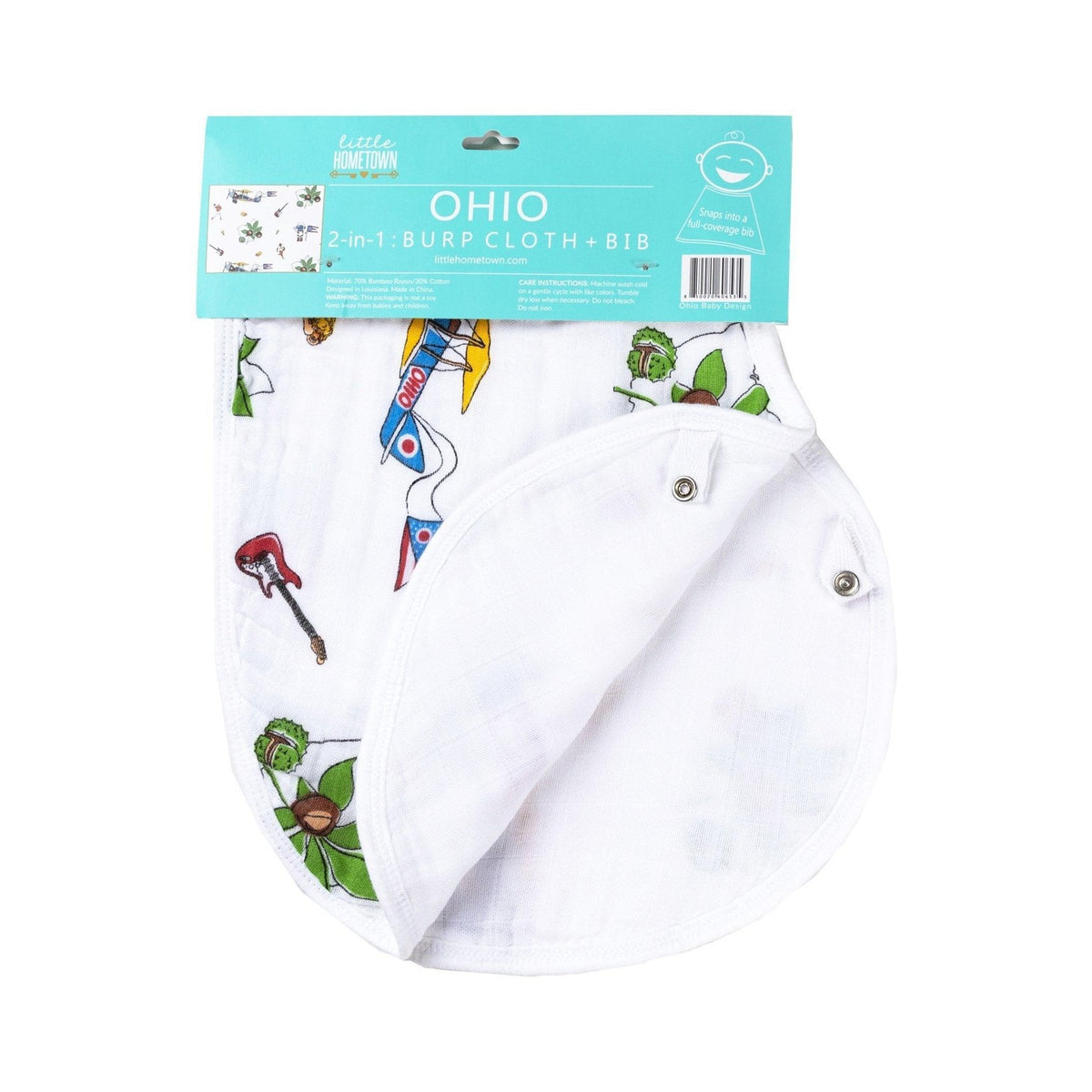 Gift Set: Ohio Baby Muslin Swaddle Receiving Blanket and Burp Cloth ...