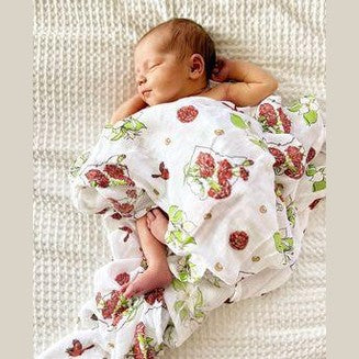 Gift Set: Ohio Baby Muslin Swaddle Receiving Blanket (Floral) and Burp ...
